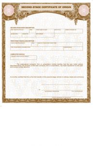 Blank Second Stage MCO’s – Buy Manufacturer Certificate of Origin's